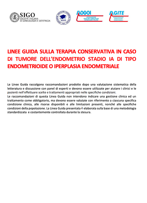 Terapia conservativa in caso di tumore dell’endometrio stadio IA di ...